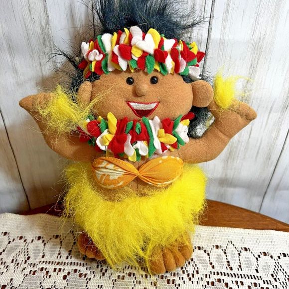 Unbranded | Toys | Hula Girl Plush Toy Doll Yellow Green Red 9 ...